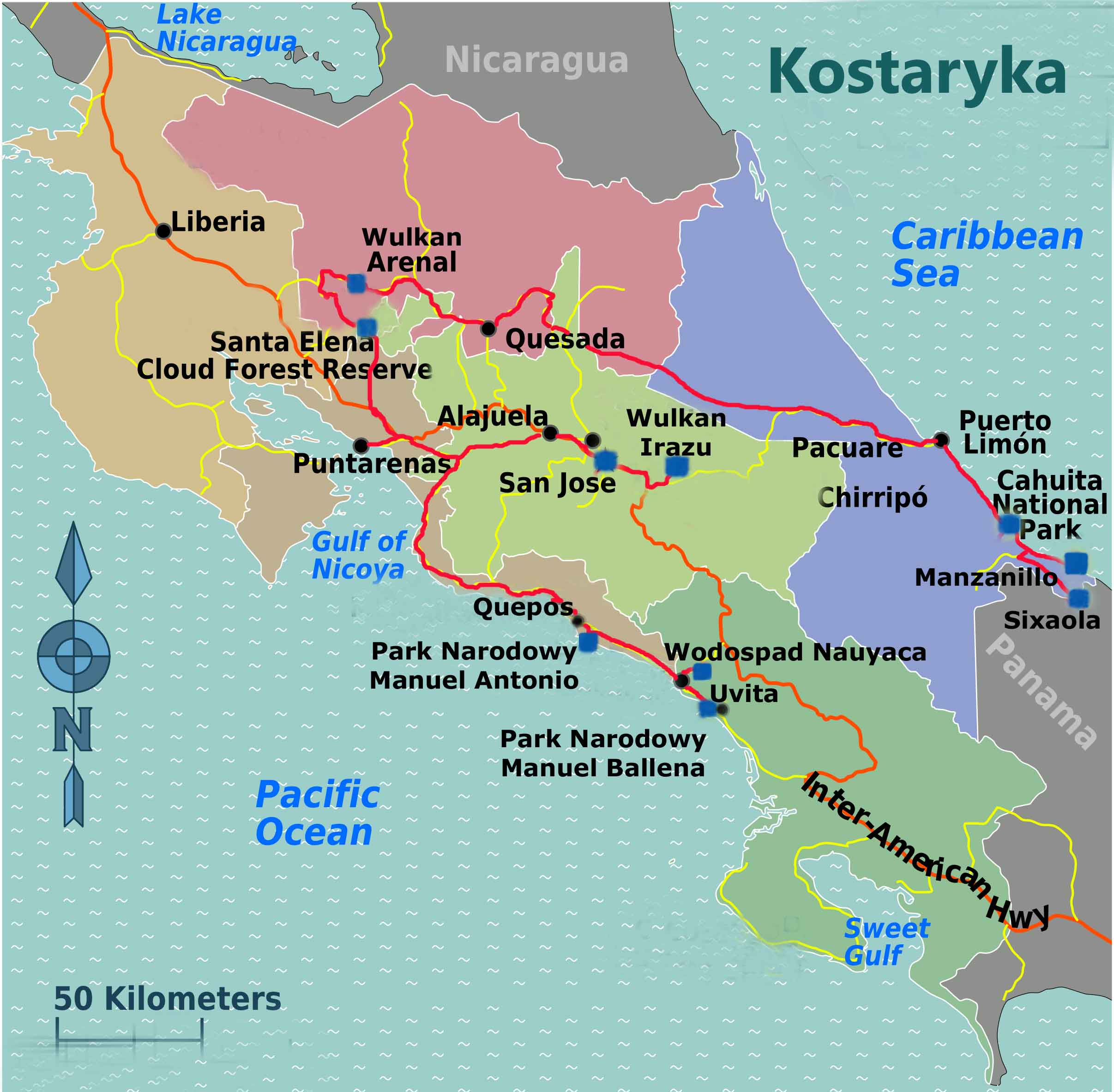 Kostaryka eko-park obu Ameryk